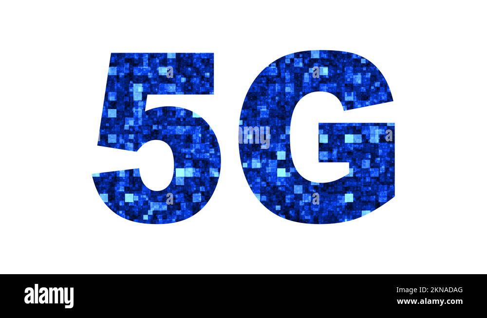 5G fifth generation blue word colorful text 3D 4K motion animation ...