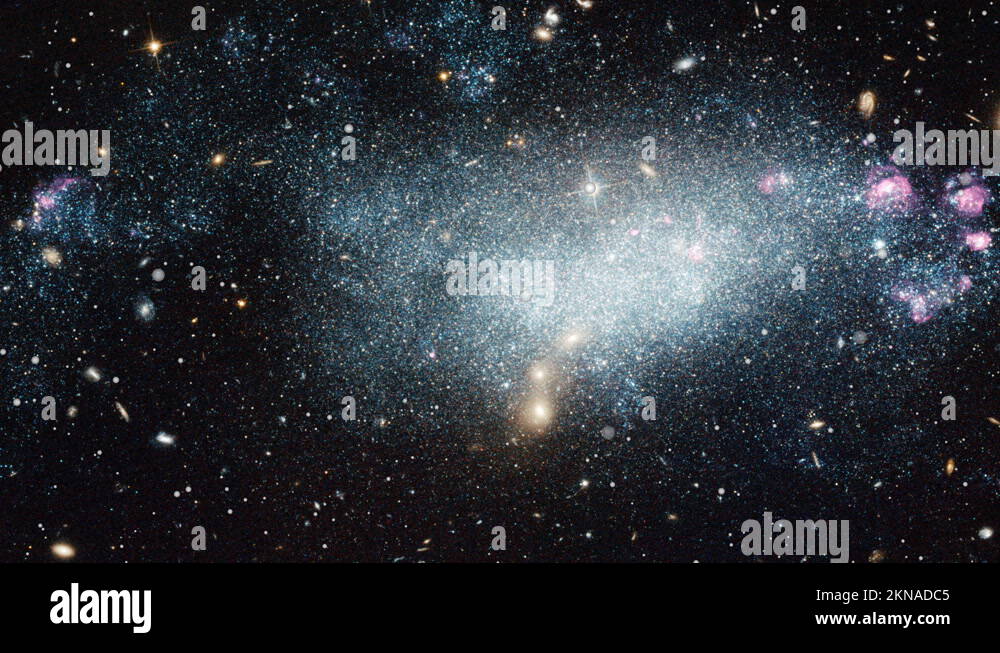 Loop Galaxy gas cloud Seamless flying through outer space 3D night sky ...