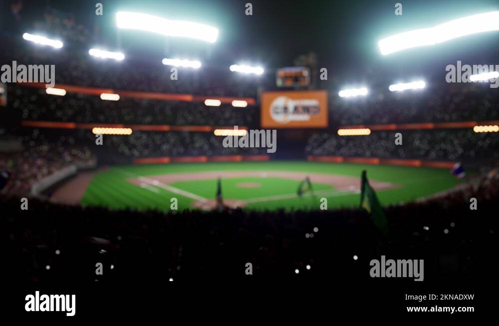 empty stadium arena with animated fans crowd in the night lights Stock ...