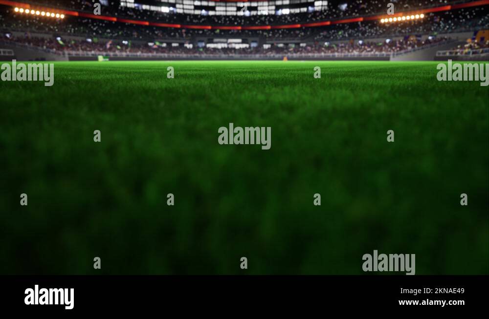 empty stadium arena with animated fans crowd in the night lights Stock ...