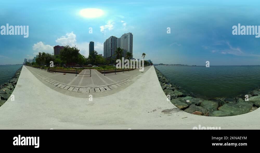 Manila, the capital of the Philippines, 360-Degree view Stock Video ...