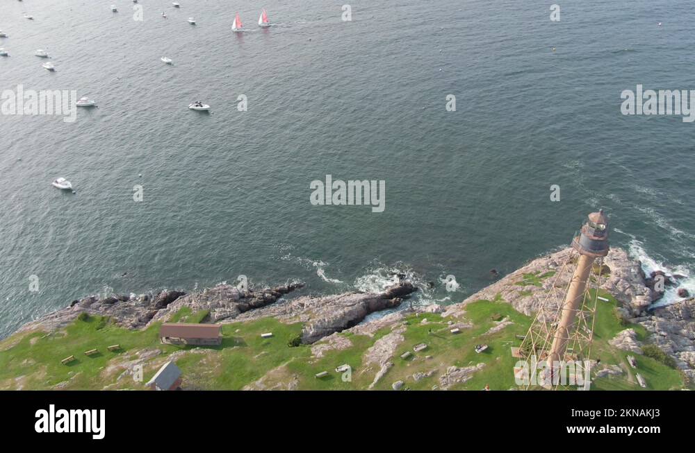 Marblehead Light At The Northern Tip Of Marblehead Neck With Overview ...