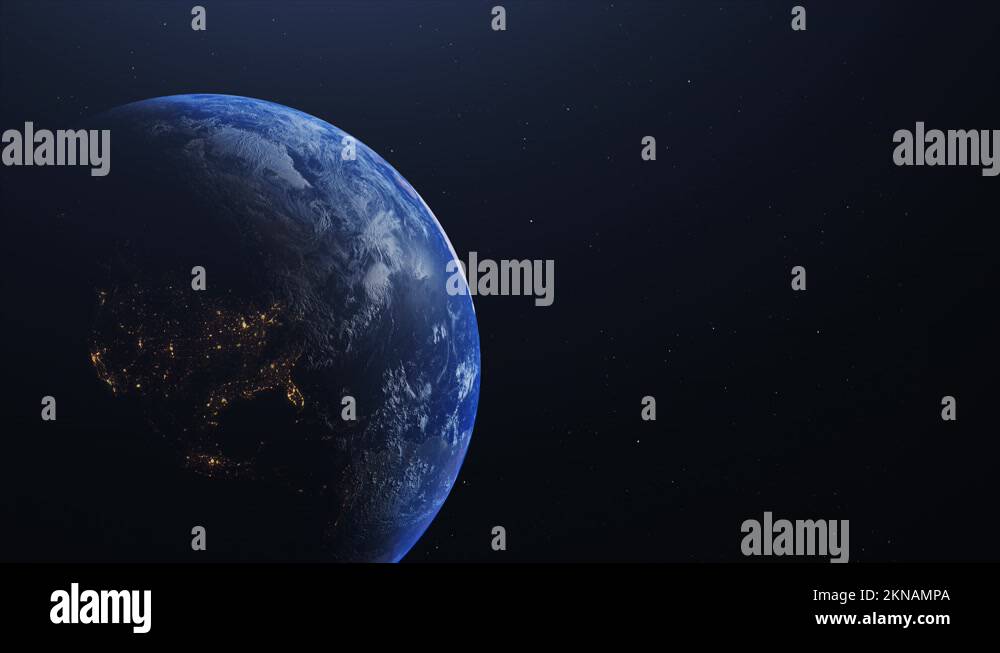 zoom in animated planet earth moving in space Stock Video Footage - Alamy