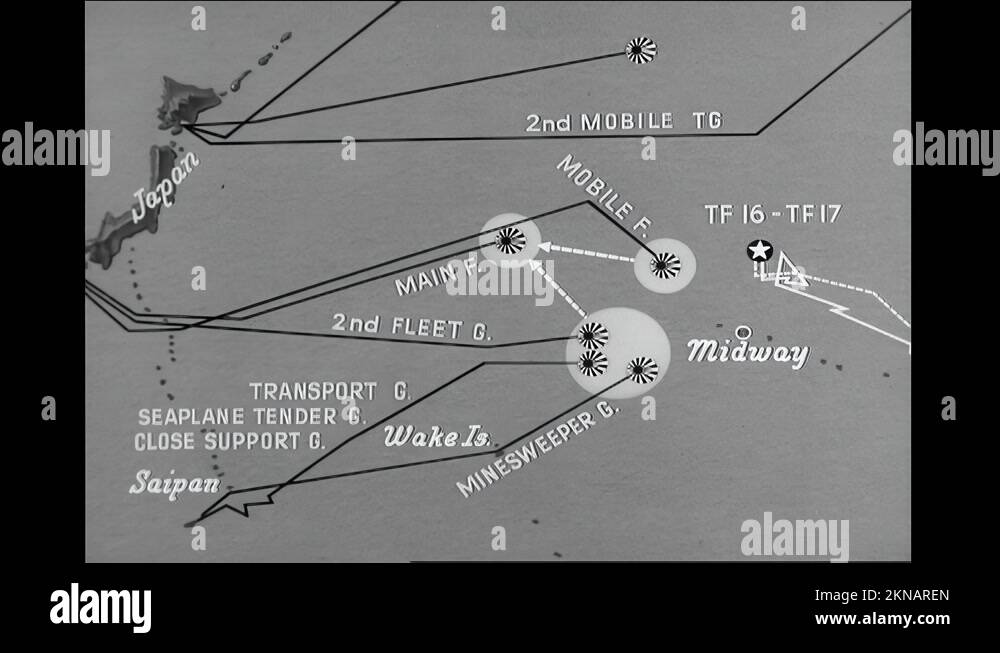 1940s: Animated map. Circles are highlighted. Lines trace routes of ...