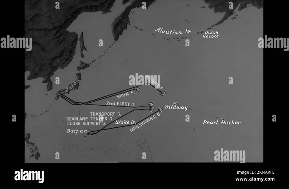 1940s: Animated map. Lines trace routes of Japanese forces Stock Video ...
