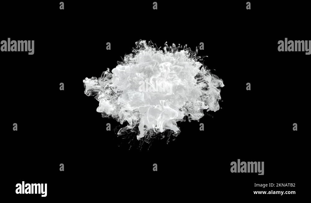 Color burst white smoke powder shockwave explosion fluid ink particles ...