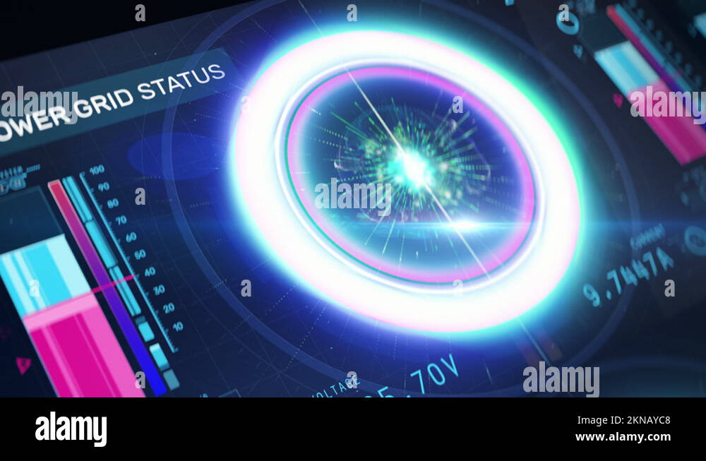 High tech device showing energy consumption level, futuristic electric ...