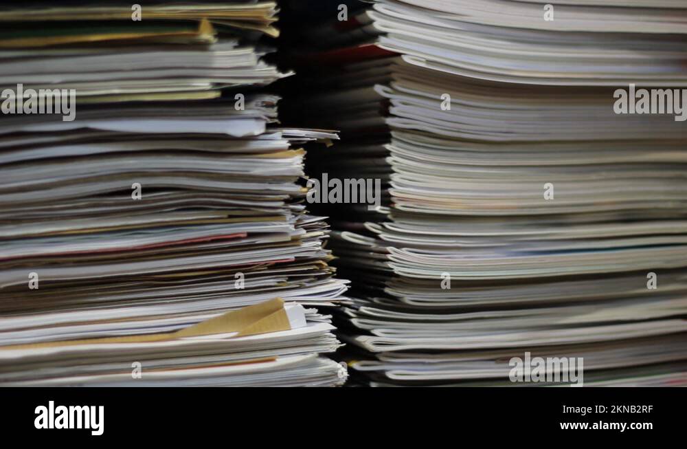 Stack of very old papers in the archive Stock Video Footage - Alamy