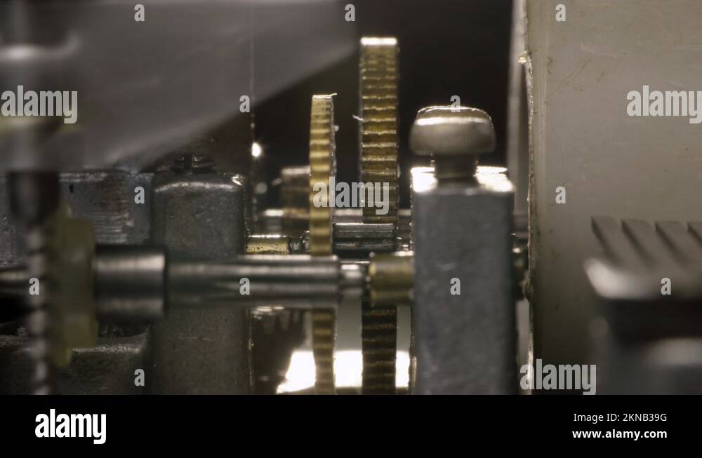 Internal working mechanism of an old mechanical music box. Macro Stock ...