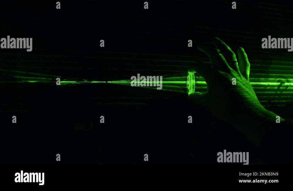 Illustration of convex lens focal point in laser light from diffraction ...