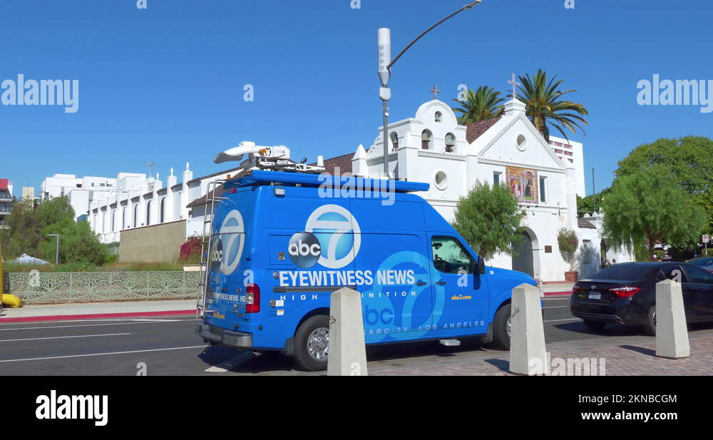 ABC Eyewitness News 7 van preparing to broadcast live event in Los ...