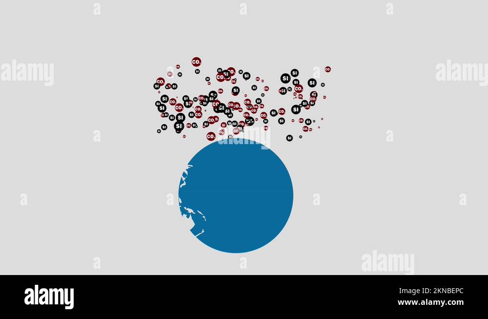 Planet earth and global warming. Carbon dioxide molecules around the ...