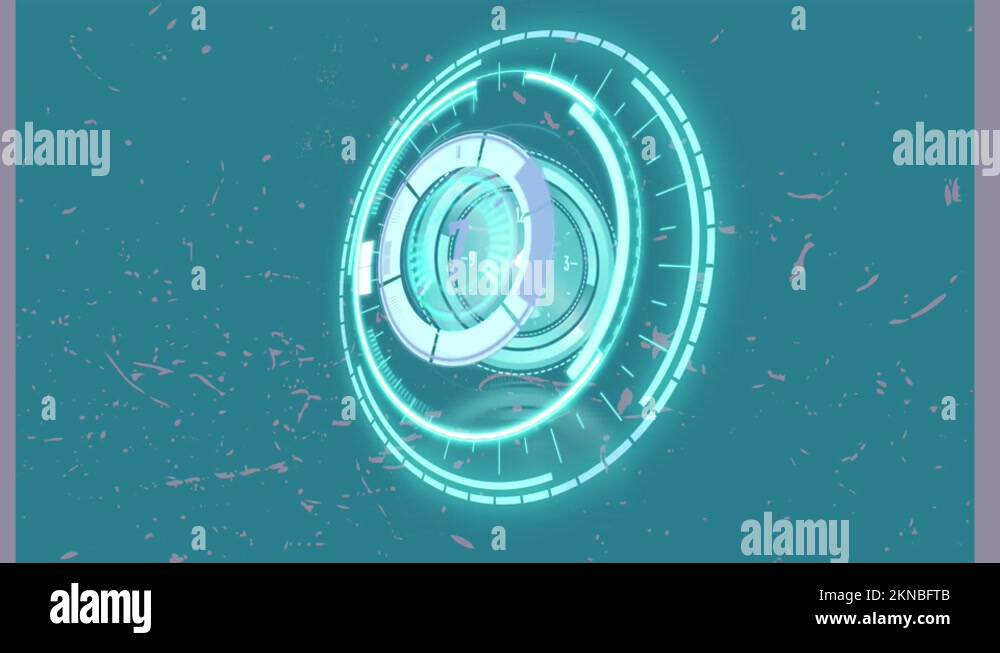 Animation of safe lock and scanner with clock face processing over ...