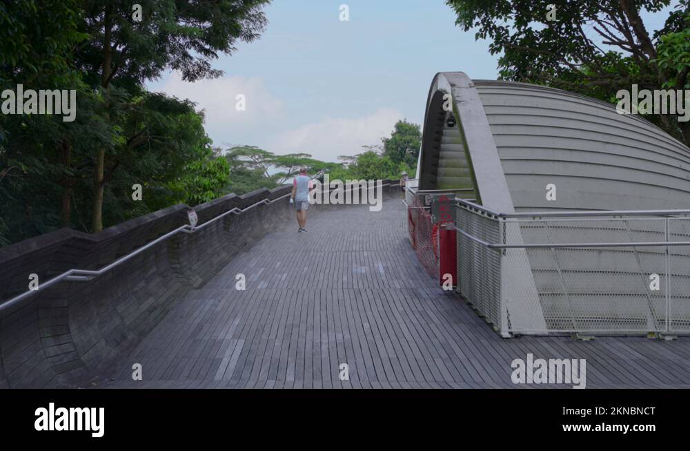 People walking and exercising at Anderson Waves, Mount Faber Park Stock ...