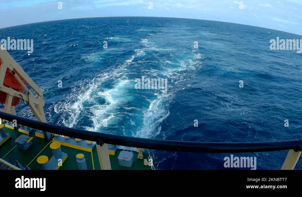 Aft station of the merchant vessel, ship with lifeboat and view on the ...