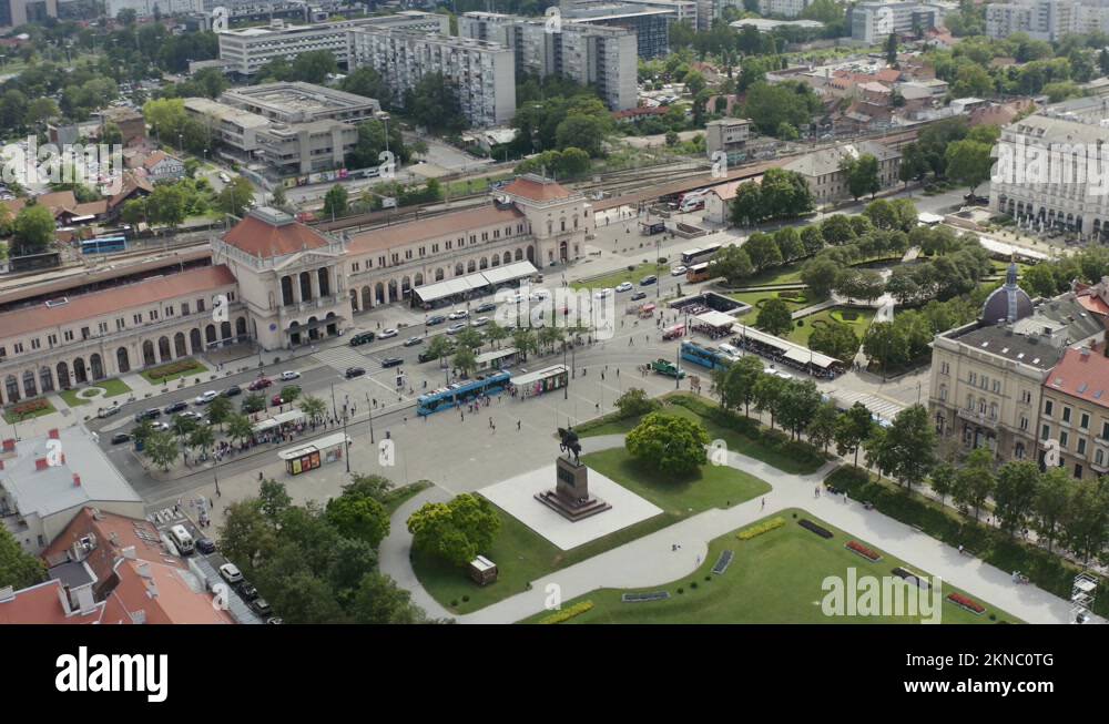 Zagreb Historic City Center Aerial View, Famous Landmarks Of Capital Of ...