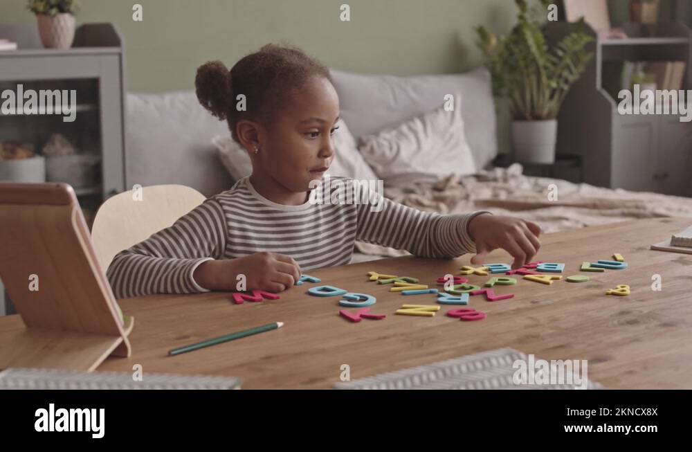 Girl learning alphabet Stock Videos & Footage - HD and 4K Video Clips ...