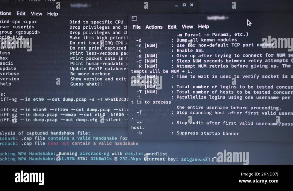 Brute force hacker attack by exhaustive search of passwords on computer ...