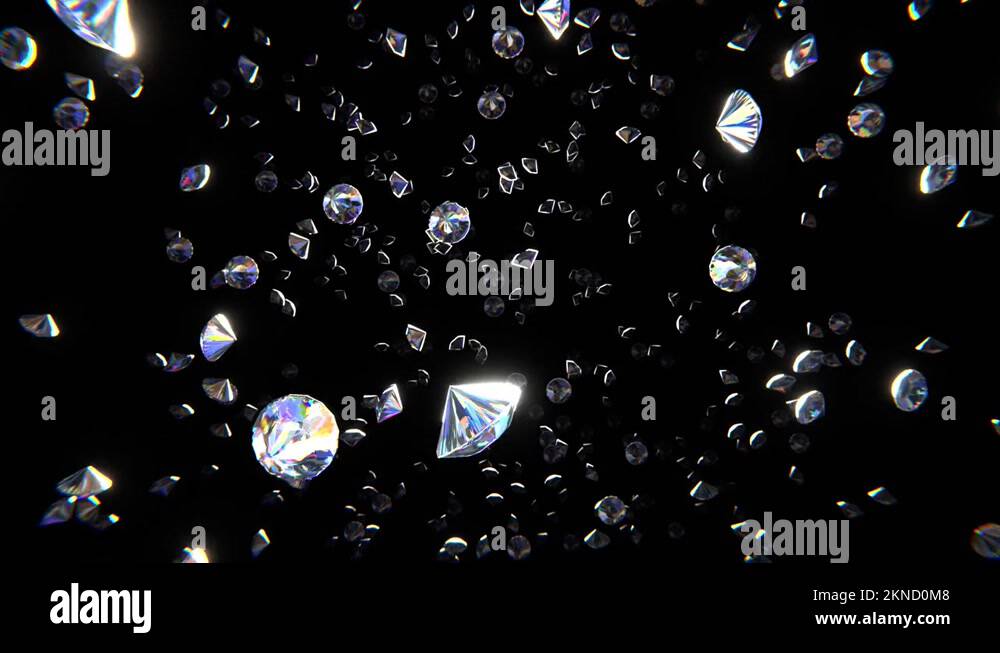 Shining diamonds in flight looping 3D animation Stock Video Footage - Alamy