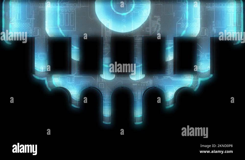 Electric circuit wave fill in effect on facade texture template Stock ...