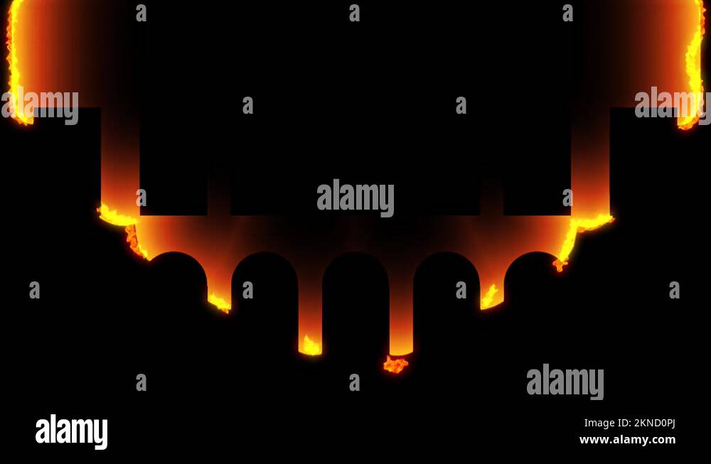 Burning paper fire line wave fill in effect on facade texture template ...