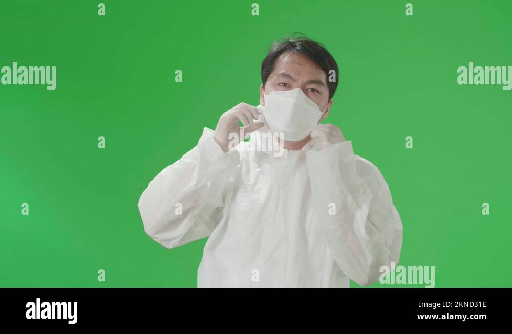 Asian Male Wearing Personal Protective Equipment Uniform Ppe Take Off ...