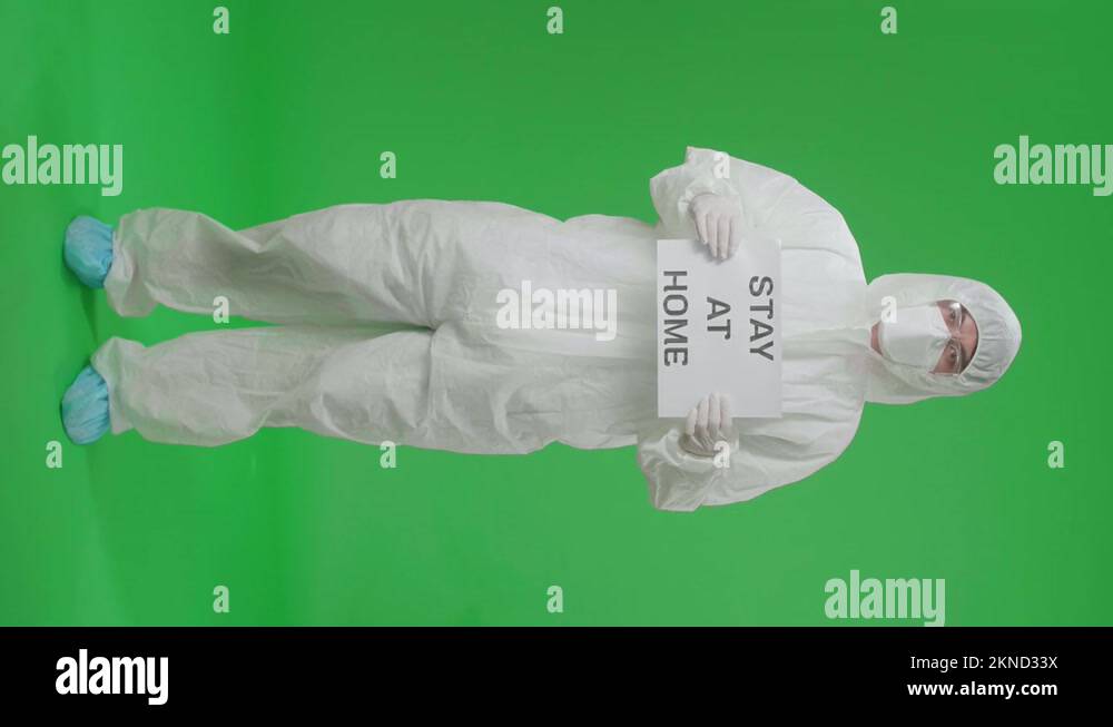 Full Body Of Asian Man Wearing Personal Protective Equipment Uniform ...