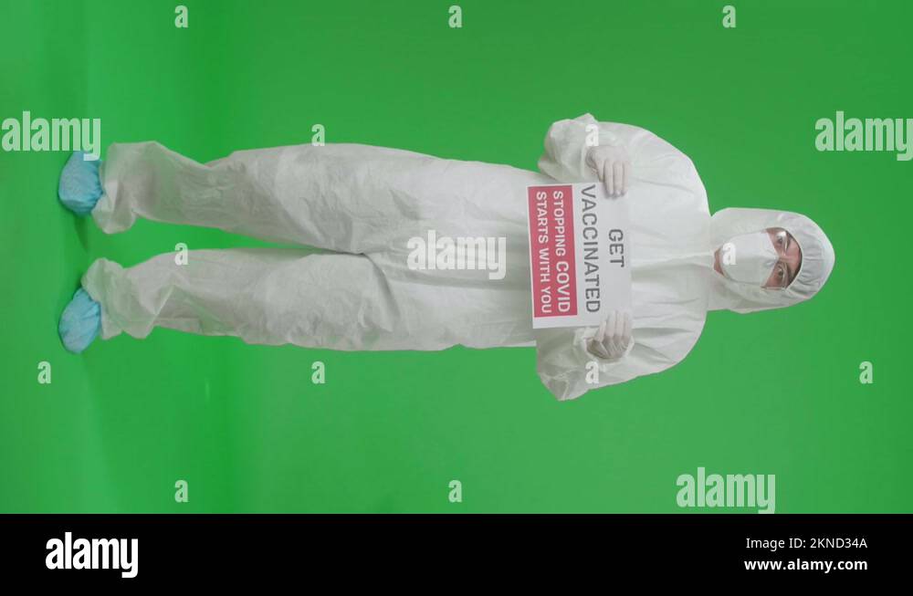 Full Body Of Asian Man Wearing Personal Protective Equipment Uniform ...