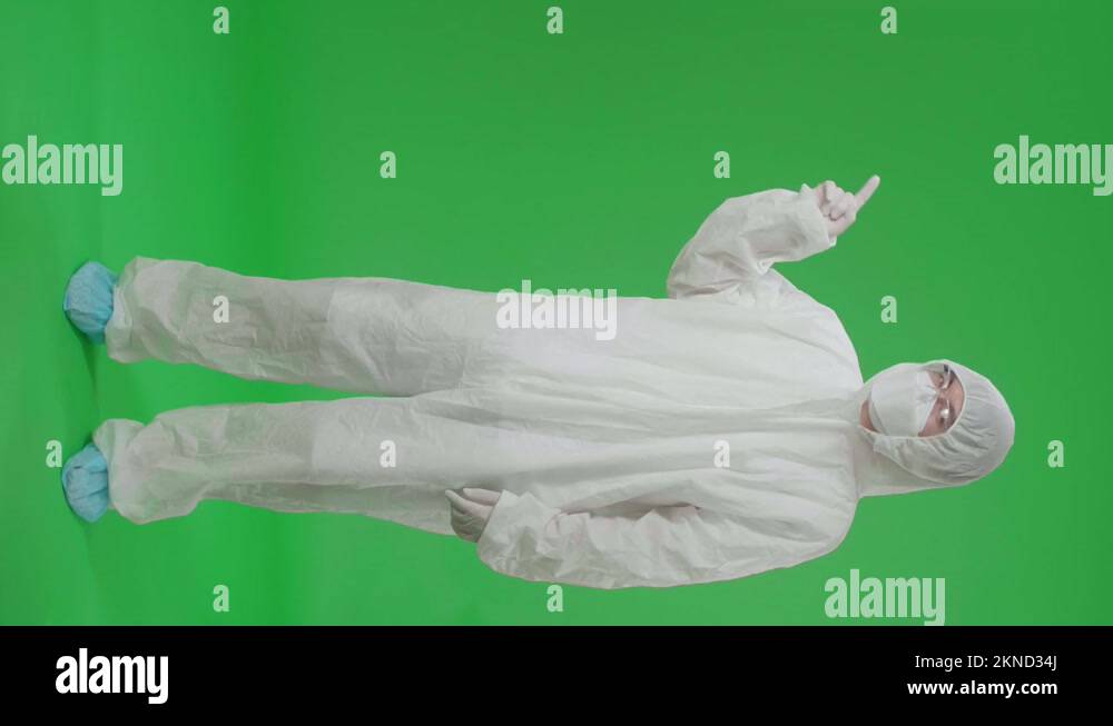Full Body Of Asian Man Wearing Personal Protective Equipment Uniform ...
