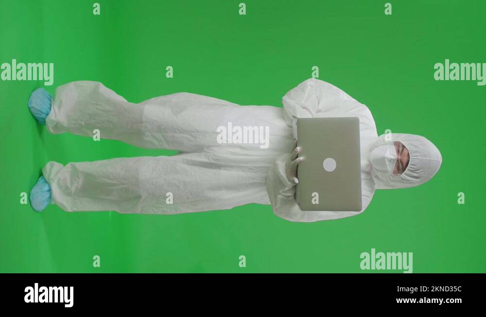Full Body Of Asian Man Wearing Personal Protective Equipment Uniform ...