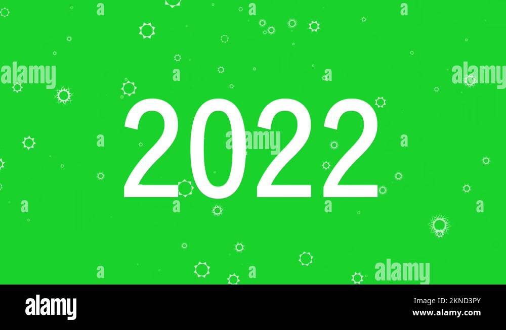 Snowflake Patterns New Year Template White 2022 Number On Chromakey 4k ...