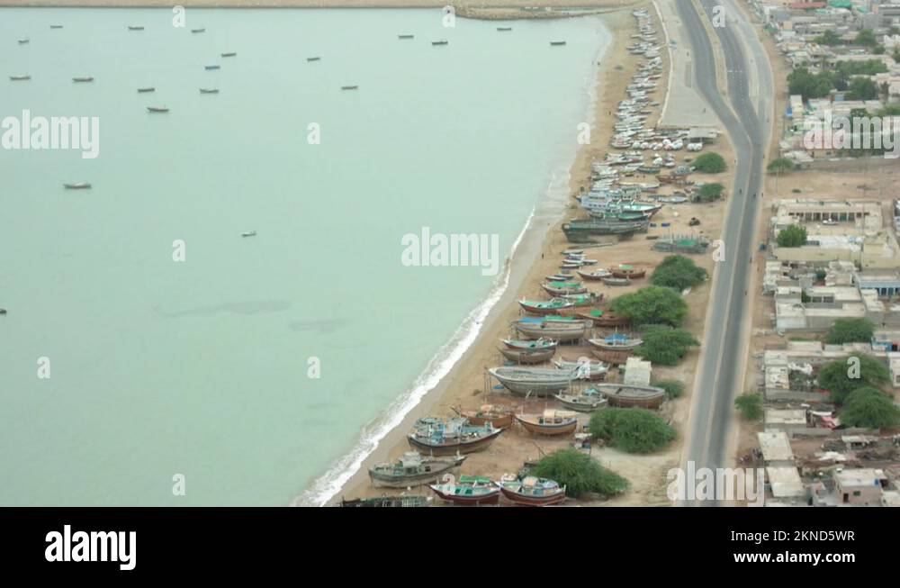 Boats Docked On Sandy Beach Of Ormara Beach In Gwadar Balochistan ...