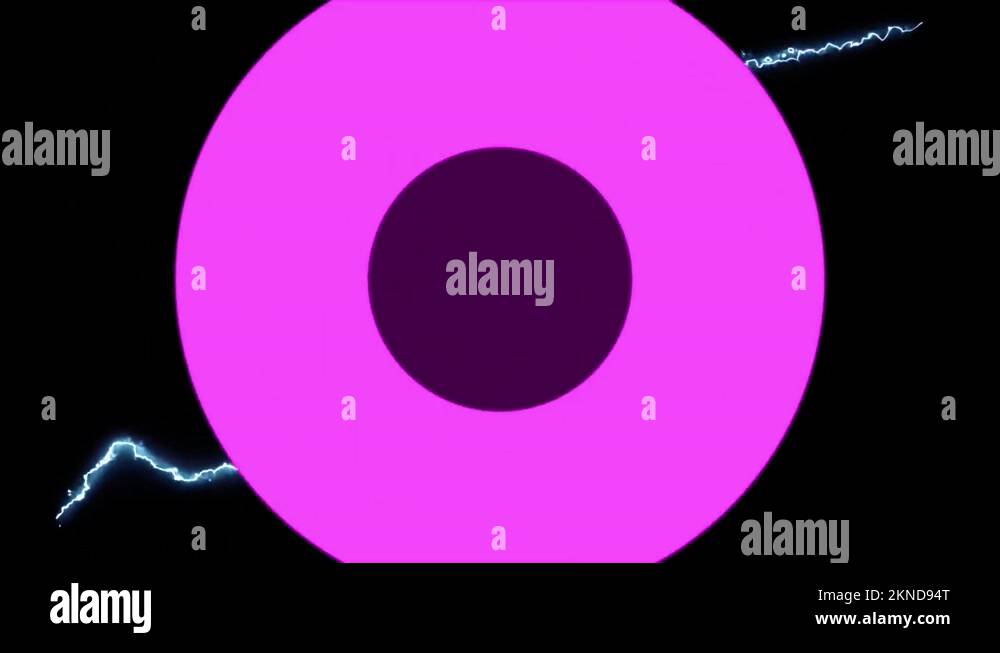 Animation of pink scanner processing over white electric currents on ...
