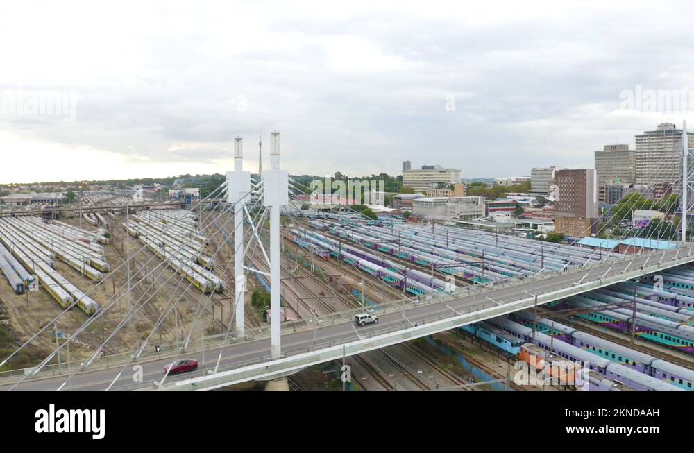 Drone footage of Nelson Mandela bridge Stock Video Footage - Alamy