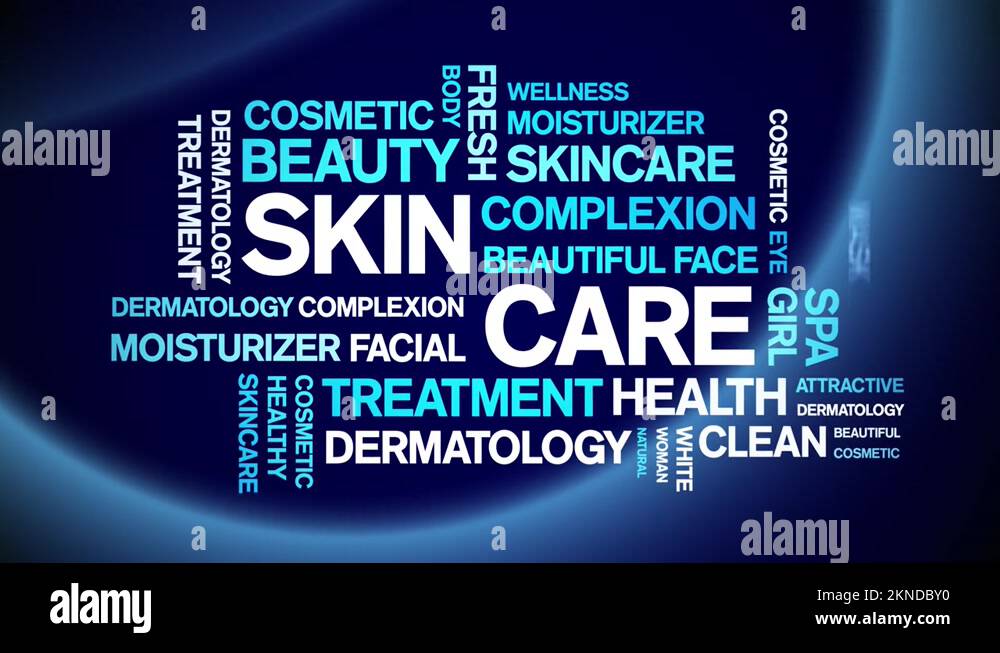 Skin Care animated word cloud,animation text kinetic typography ...