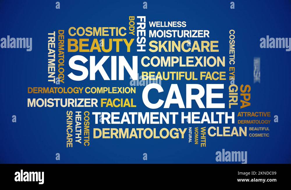Skin Care animated word cloud,animation text kinetic typography ...