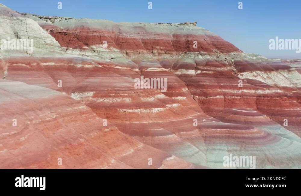 Beautiful scene from red planet Mars in bright orange and cooper colors ...