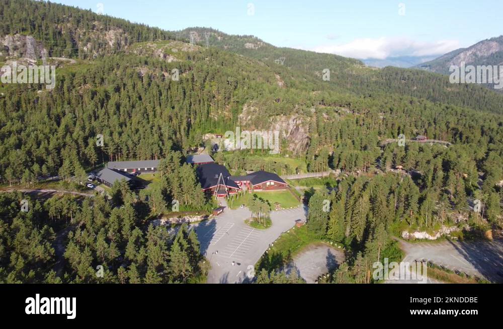 Zoo and bear park Bjorneparken in Norway - Aerial overview showing ...