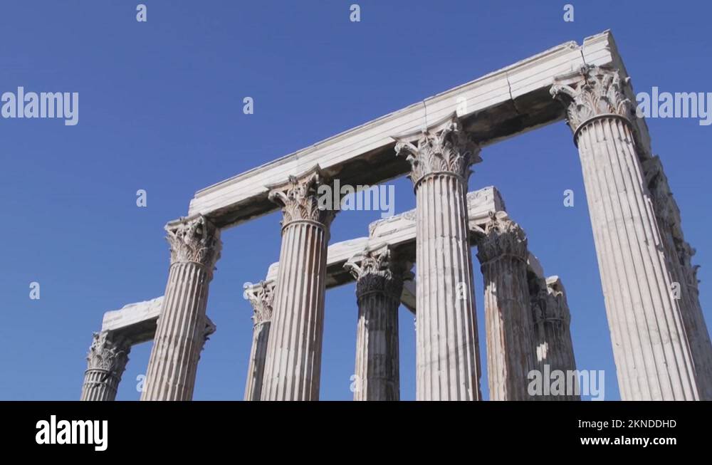 Ionic Columns In The Center Of Athens Greece Stock Video Footage Alamy