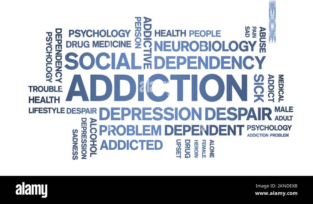 Addiction animated word cloud,animation text kinetic typography ...
