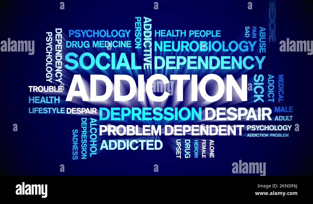 Addiction animated word cloud,animation text kinetic typography ...