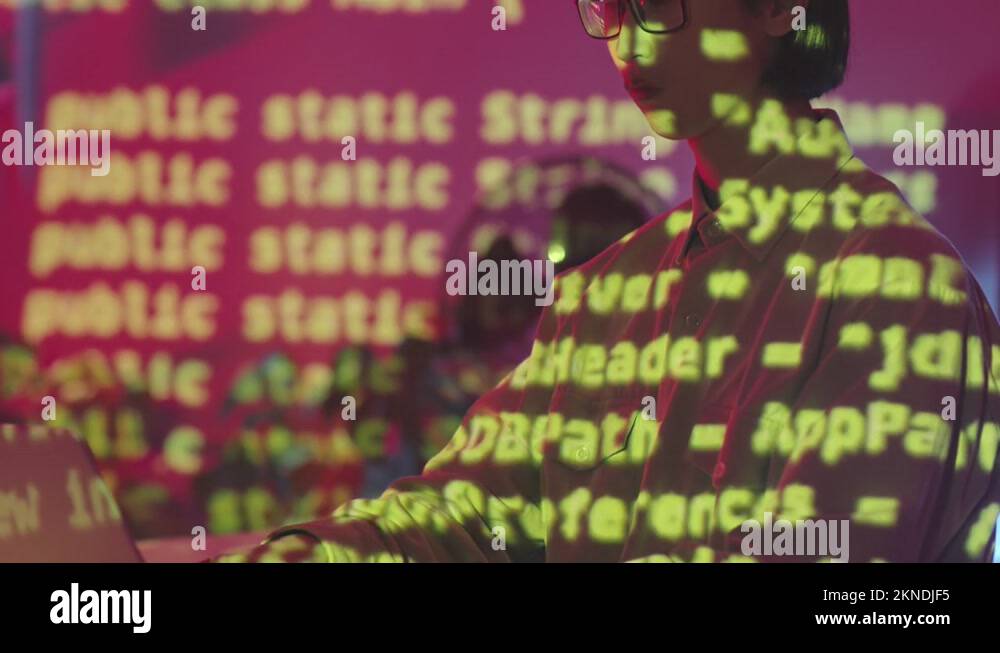 Asian programmer working dark office Stock Videos & Footage - HD and 4K ...