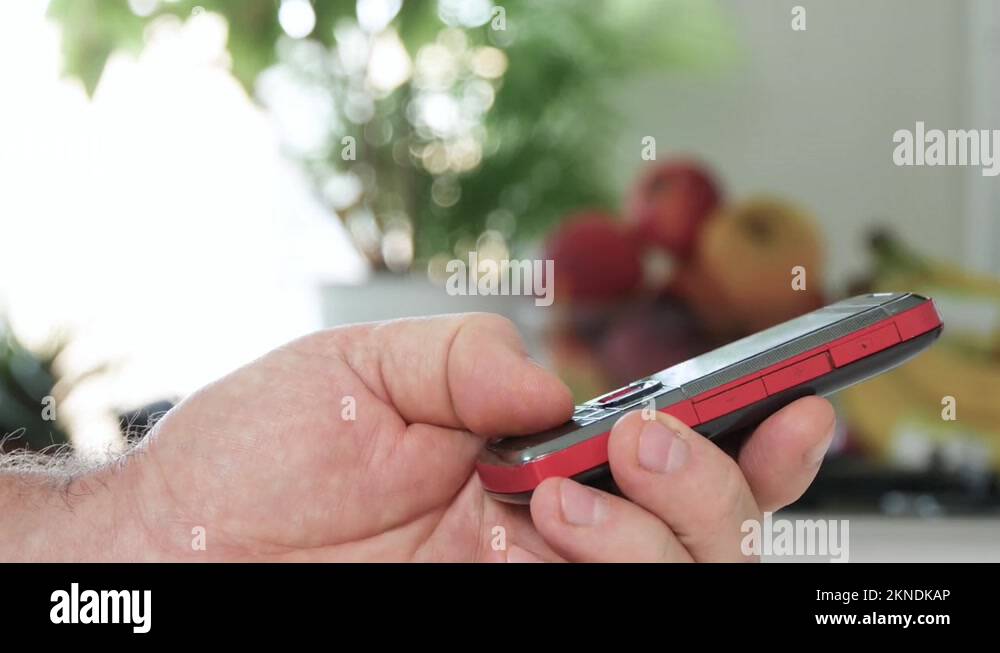 Close Up Shooting with an Elderly Person Using an Old Model of ...