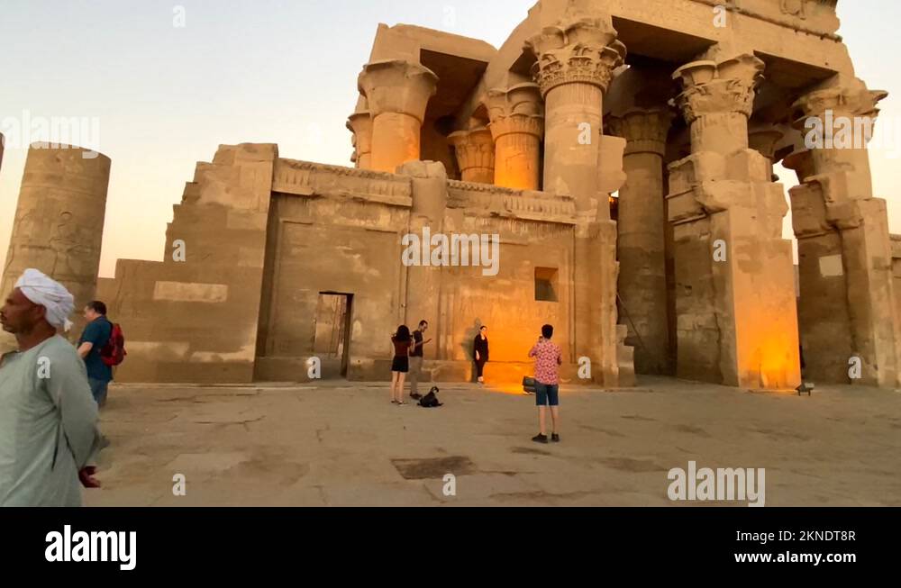 Kom Ombo symmetrical temple at sunset, one of the most famous temples ...