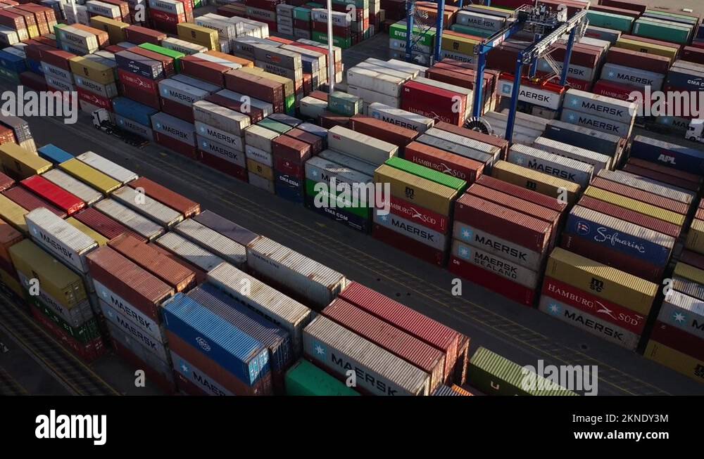 Cargo ship containers port area Stock Videos & Footage - HD and 4K ...