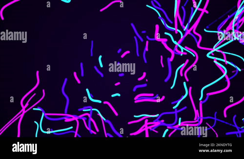 4K Animation Neon Lines Particle Trails in Seamless Loops. Abstract ...