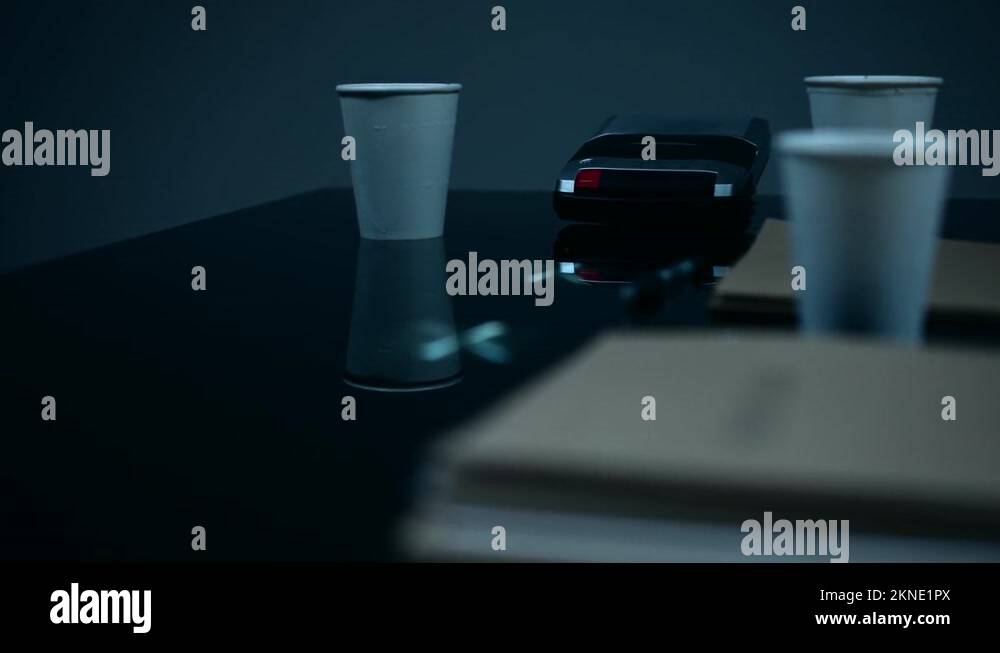 Cinematic Police Interrogation Room Ready For Interview Stock Video ...