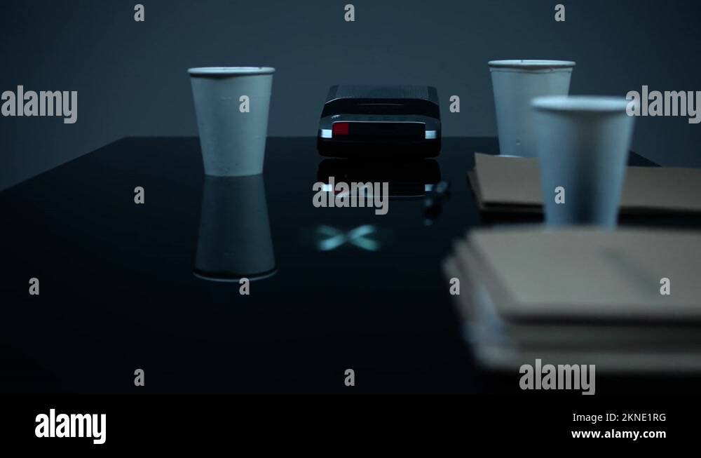 Cinematic Police Interrogation Room Ready For Interview Stock Video ...