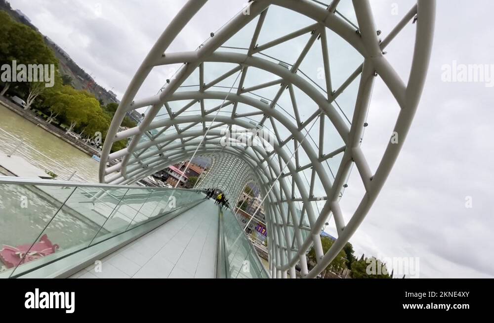 Modern pedestrian bridge people Stock Videos & Footage - HD and 4K ...