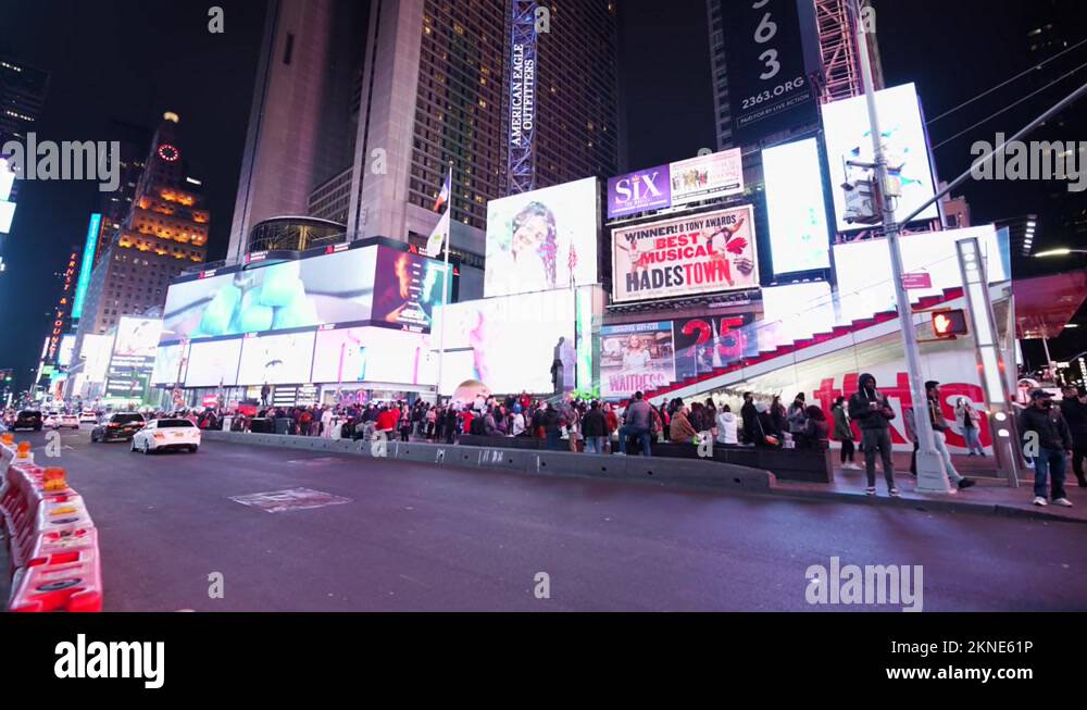 Night static clip New York Times Square 4k Stock Video Footage - Alamy